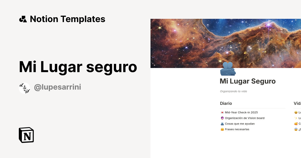 Mi Lugar seguro Template by Lupe Sarrini | Notion Marketplace