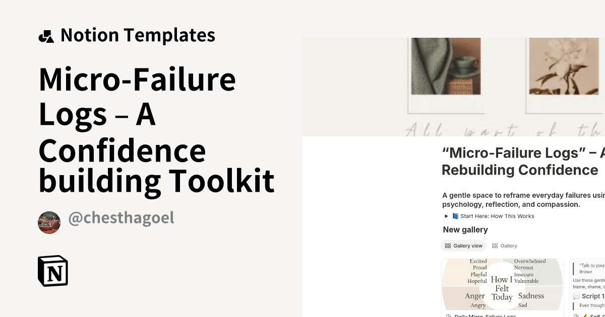 Micro-Failure Logs – A Confidence building Toolkit Template | Notion ...
