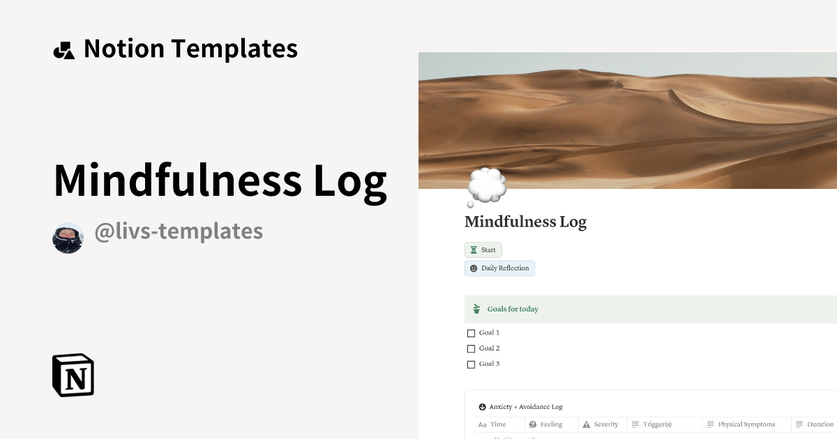 Mindfulness Log Template | Notion Marketplace