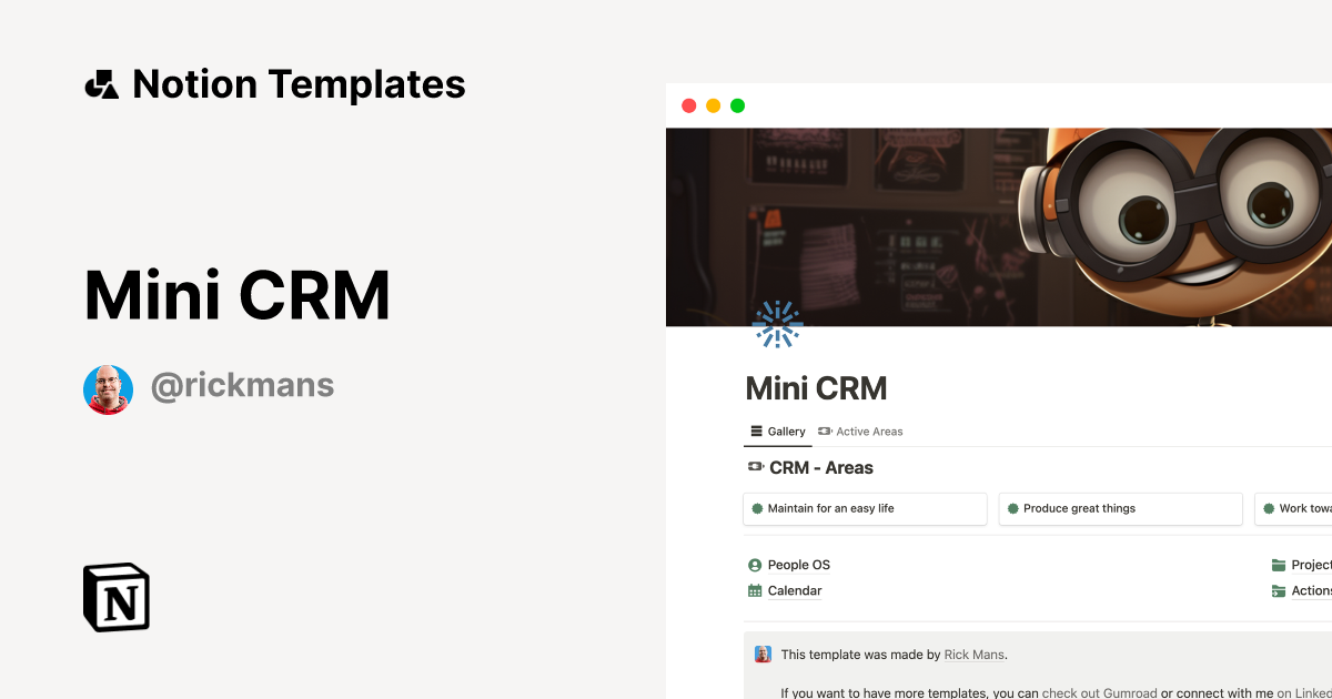 Mini CRM Template by Rick Mans | Notion Marketplace