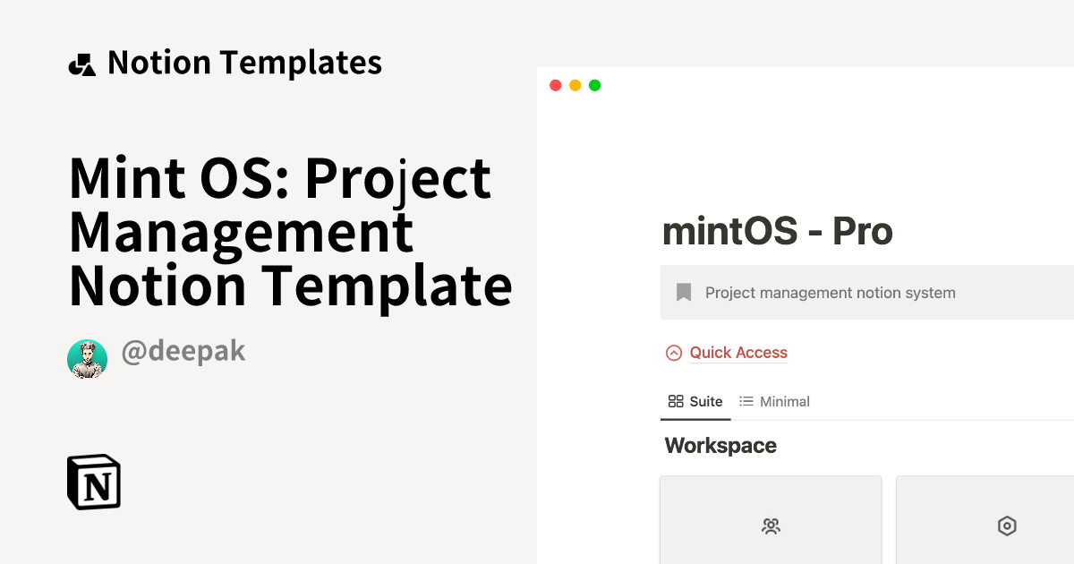 Mint OS: Project Management Notion Template Template | Notion Marketplace