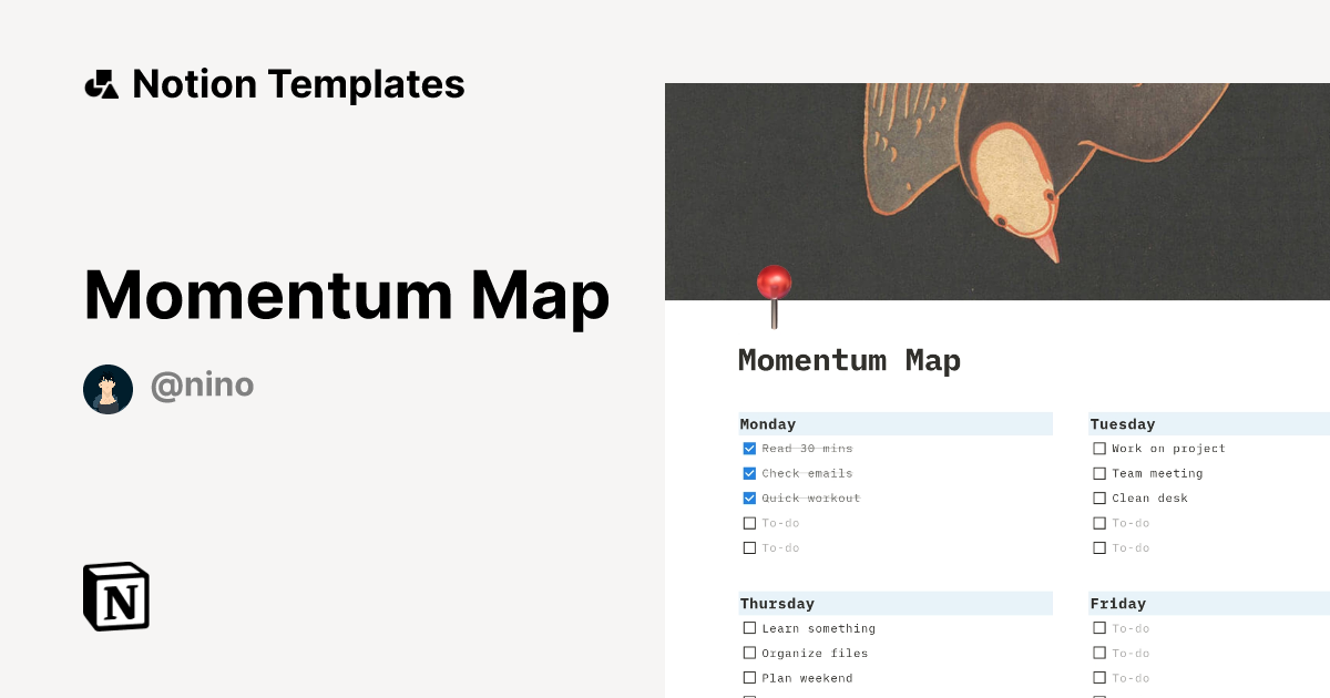 Momentum Map Template by Niño | Notion Marketplace