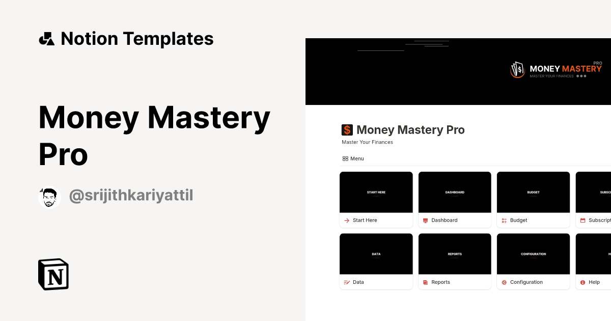 Money Mastery Pro Template | Notion Marketplace