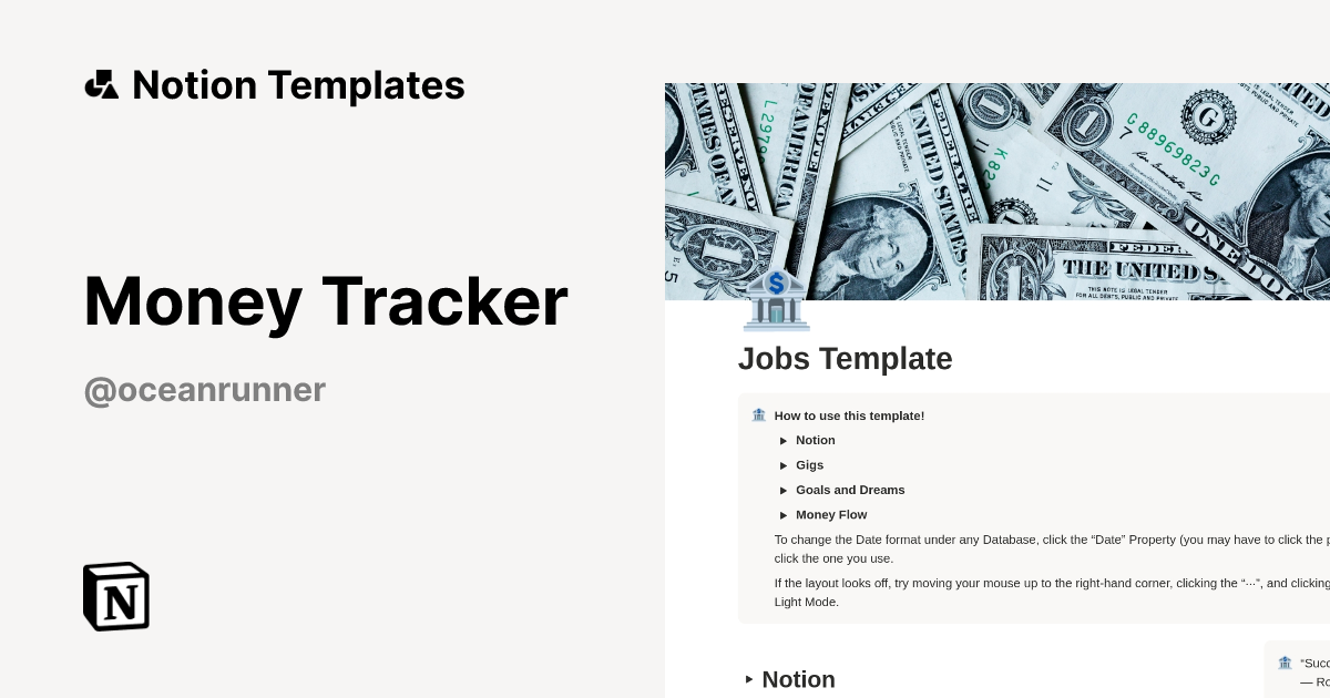 Money Tracker Template by Taylor | Notion Marketplace