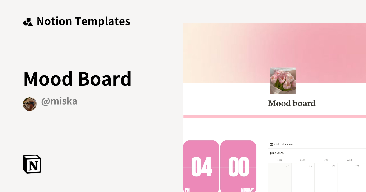 Mood Board Template by Mishel | Notion Marketplace