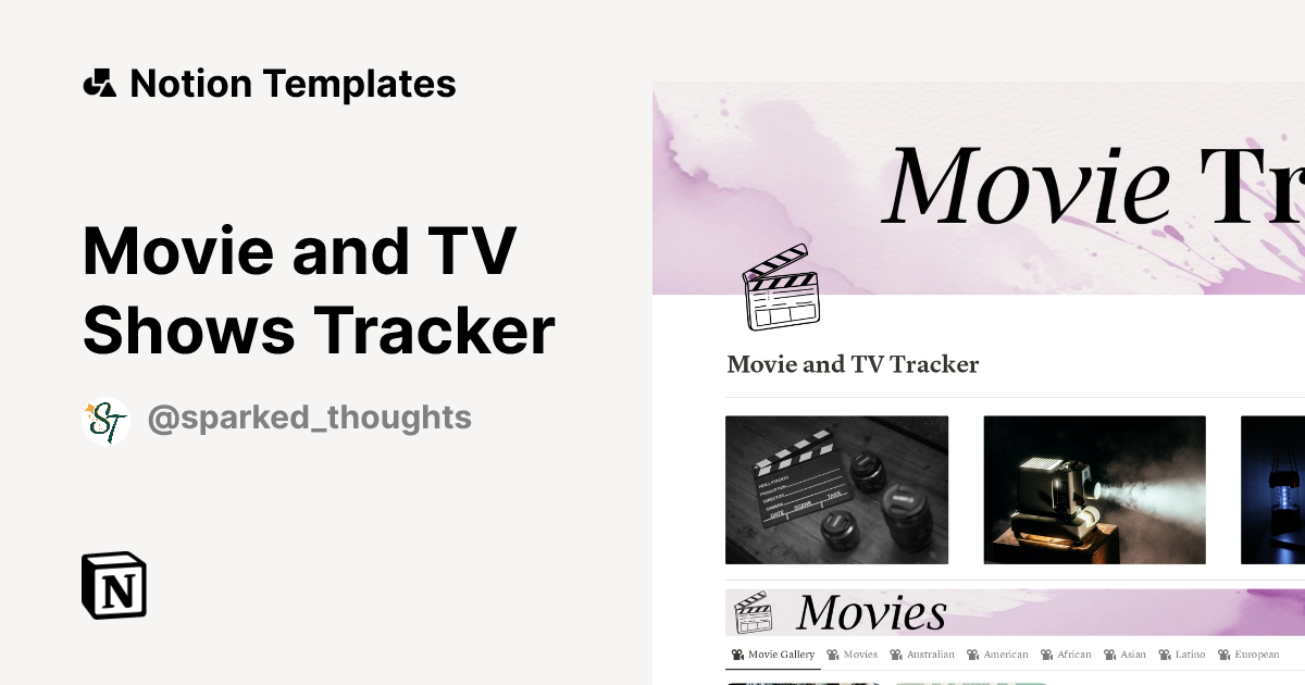 Movie and TV Shows Tracker Template | Notion Marketplace