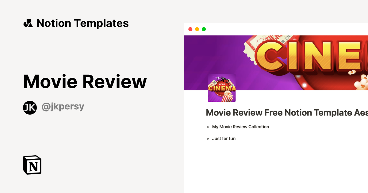 Movie Review Template | Notion Marketplace