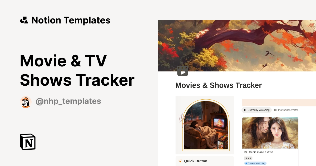 Movie & TV Shows Tracker Template | Notion Marketplace