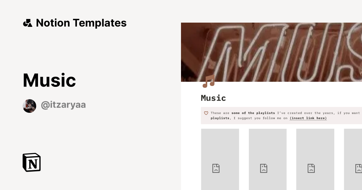 Music Template | Notion Marketplace