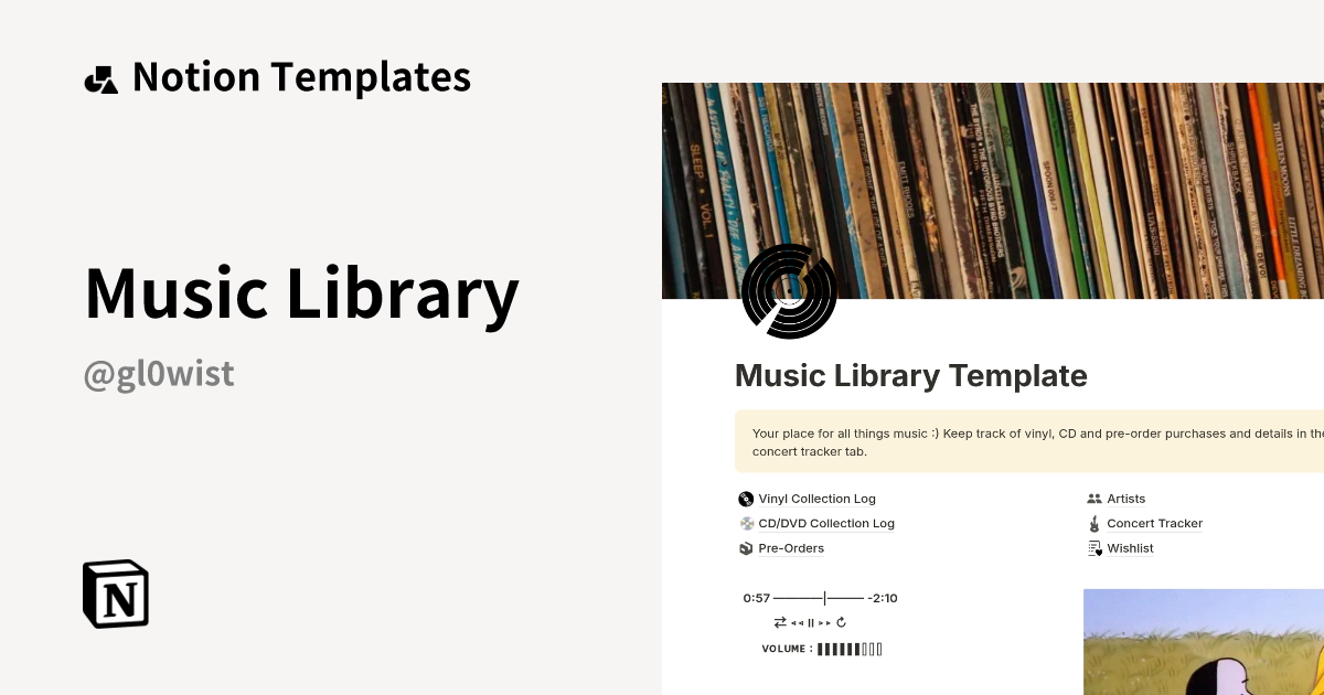 Music Library Template | Notion Marketplace