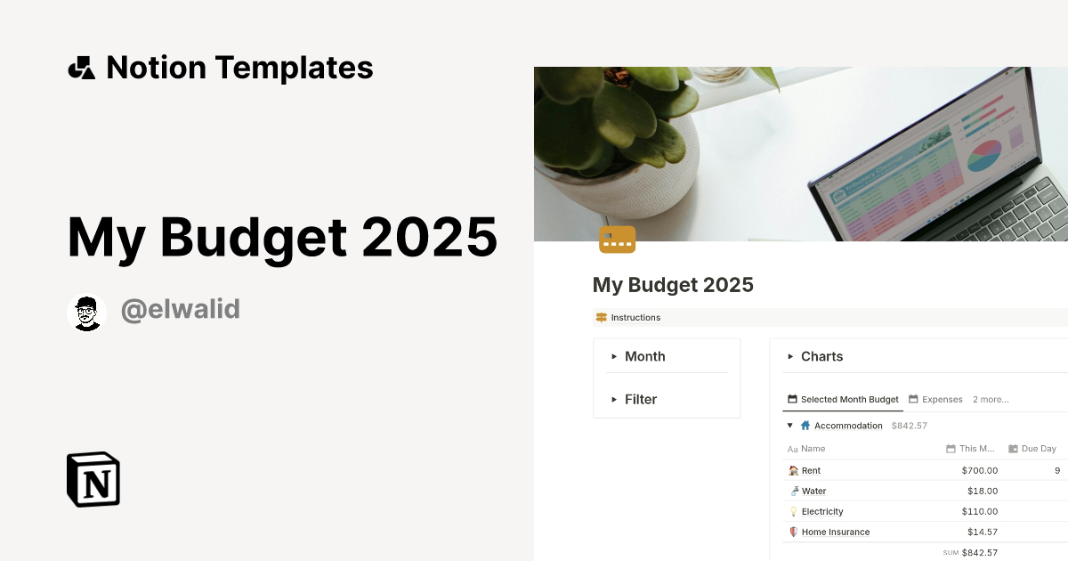 My Budget 2025 Template | Notion Marketplace