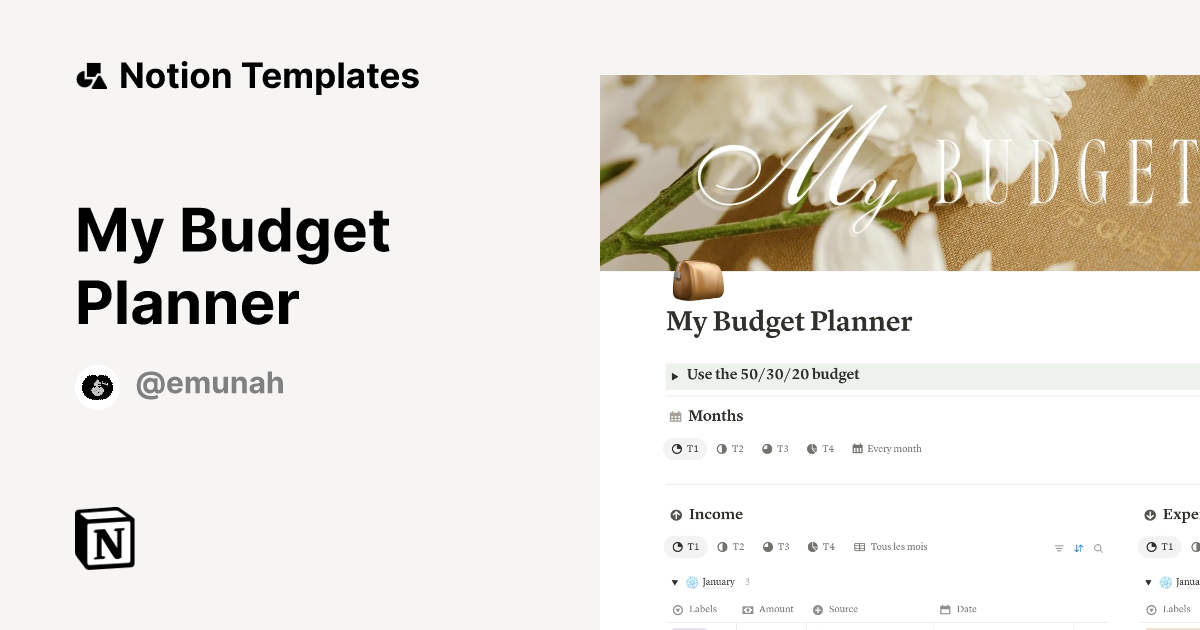 My Budget Planner Template | Notion Marketplace