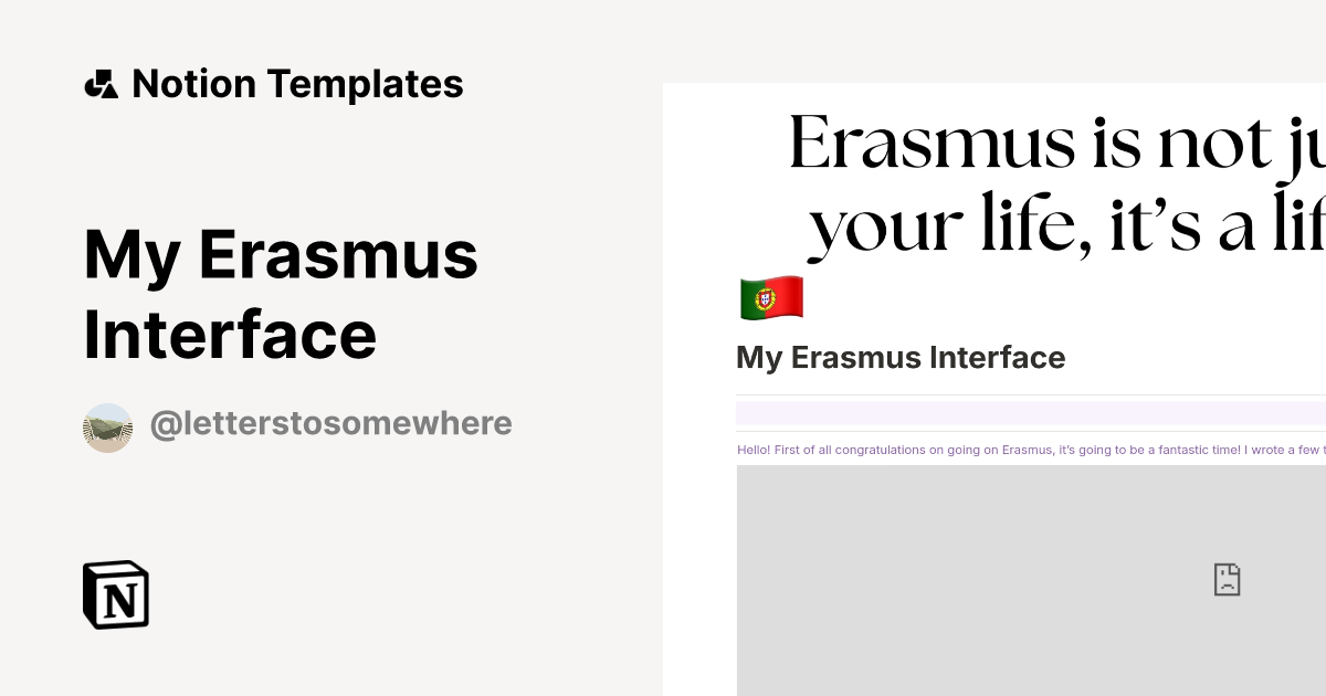 My Erasmus Interface Template | Notion Marketplace