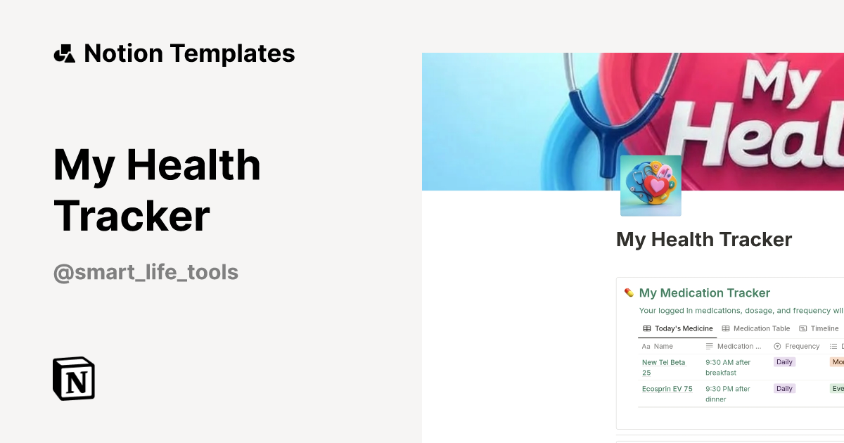 My Health Tracker Template | Notion Marketplace