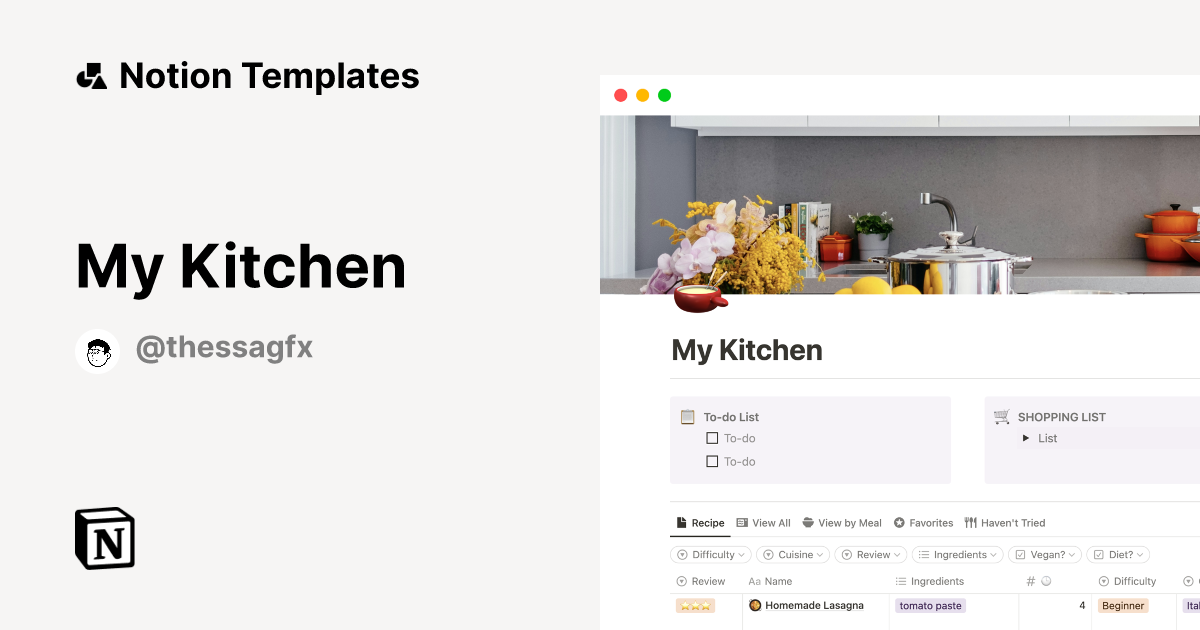 My Kitchen Template | Notion Marketplace