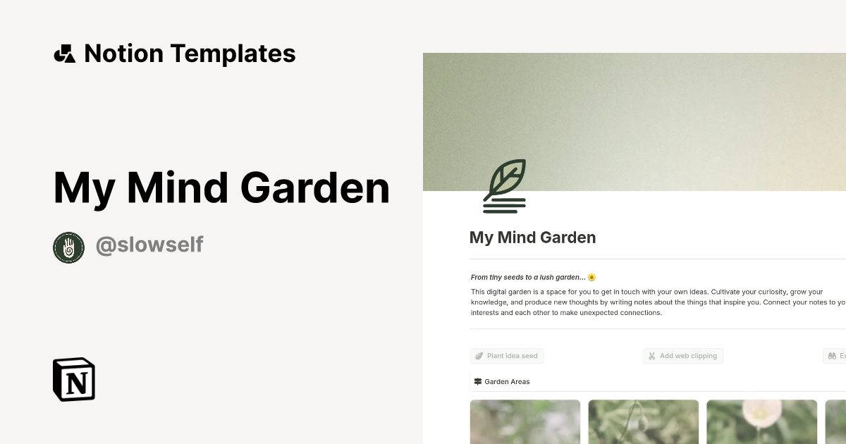 My Mind Garden Template | Notion Marketplace