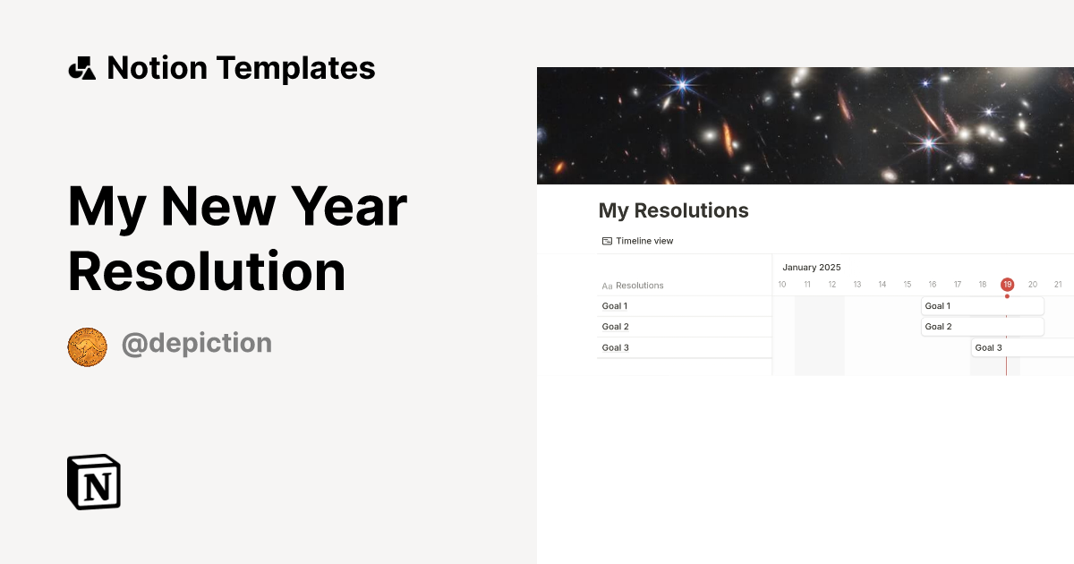 My New Year Resolution Template | Notion Marketplace