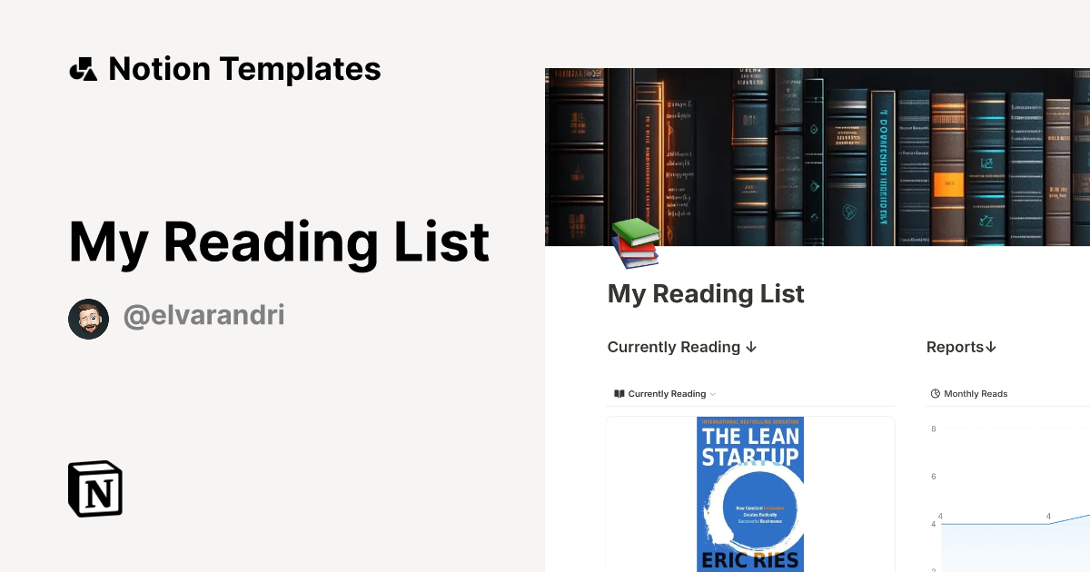 My Reading List Template by Elvar Andri | Notion Marketplace