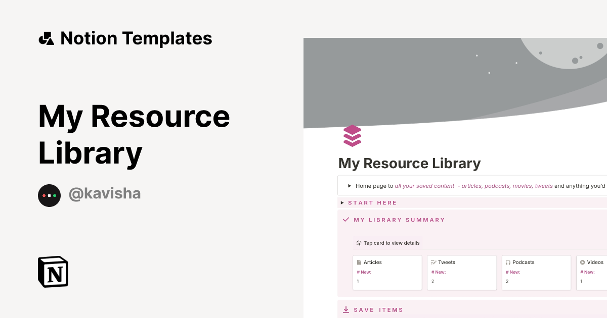 My Resource Library Template by Kavisha | Notion Marketplace