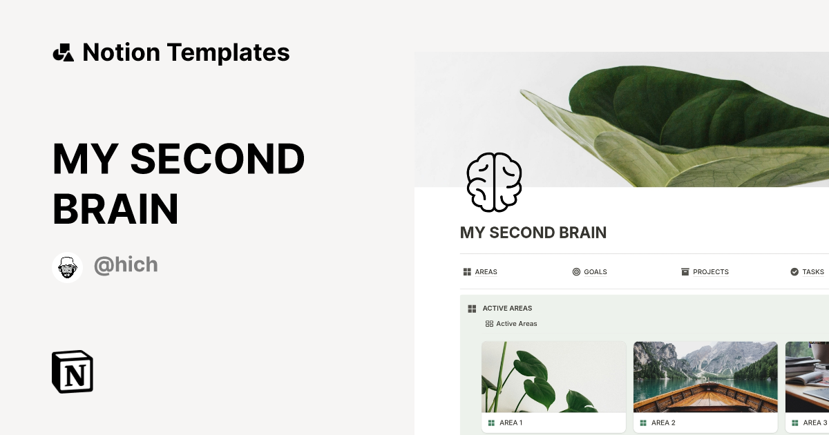 MY SECOND BRAIN Template | Notion Marketplace