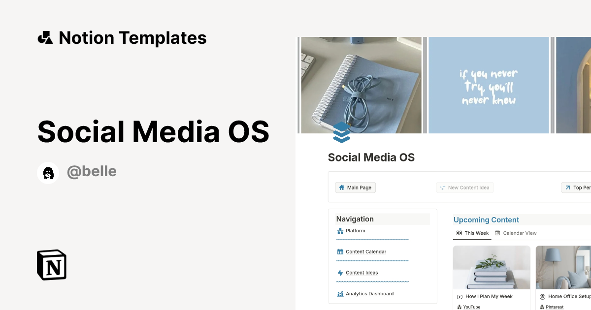 Social Media OS Template by Belle | Notion Marketplace
