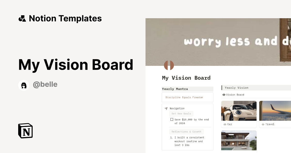 My Vision Board Template | Notion Marketplace