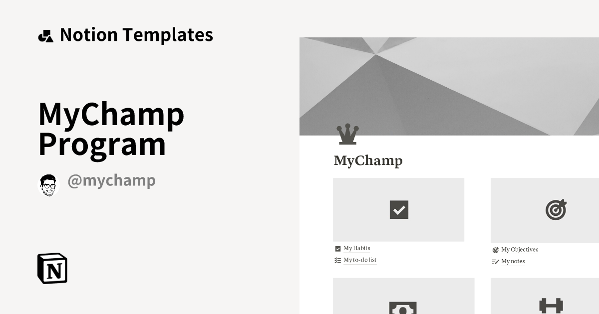 MyChamp Program Template | Notion Marketplace