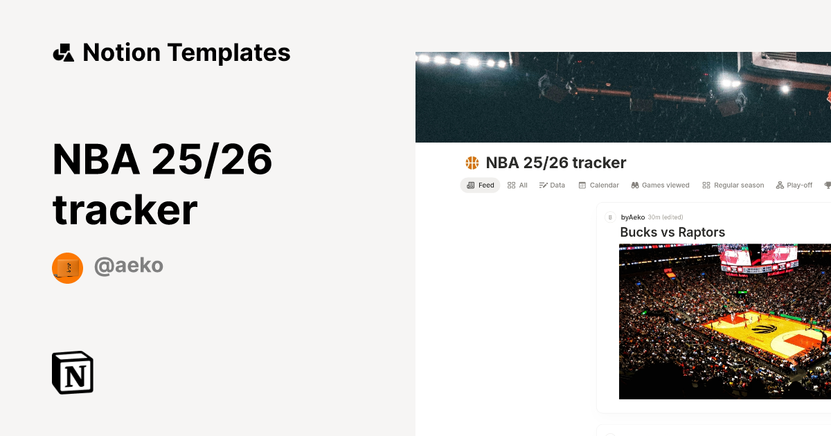 NBA 25/26 tracker Template by byAeko | Notion Marketplace