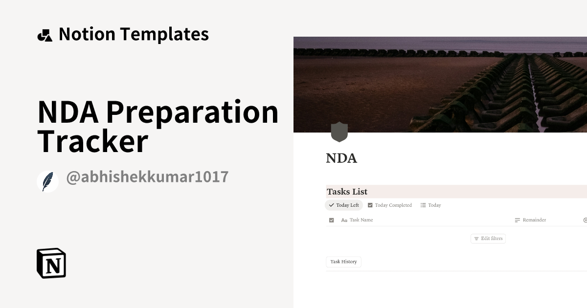 NDA Preparation Tracker Template | Notion Marketplace