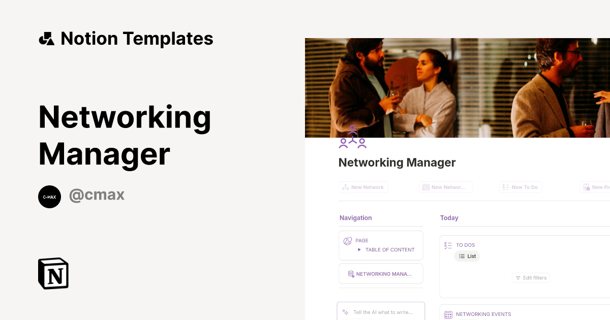 Networking Manager Template | Notion Marketplace