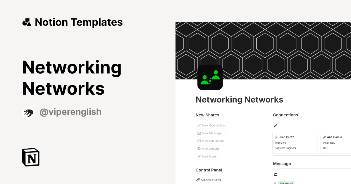 Networking Networks Template | Notion Marketplace