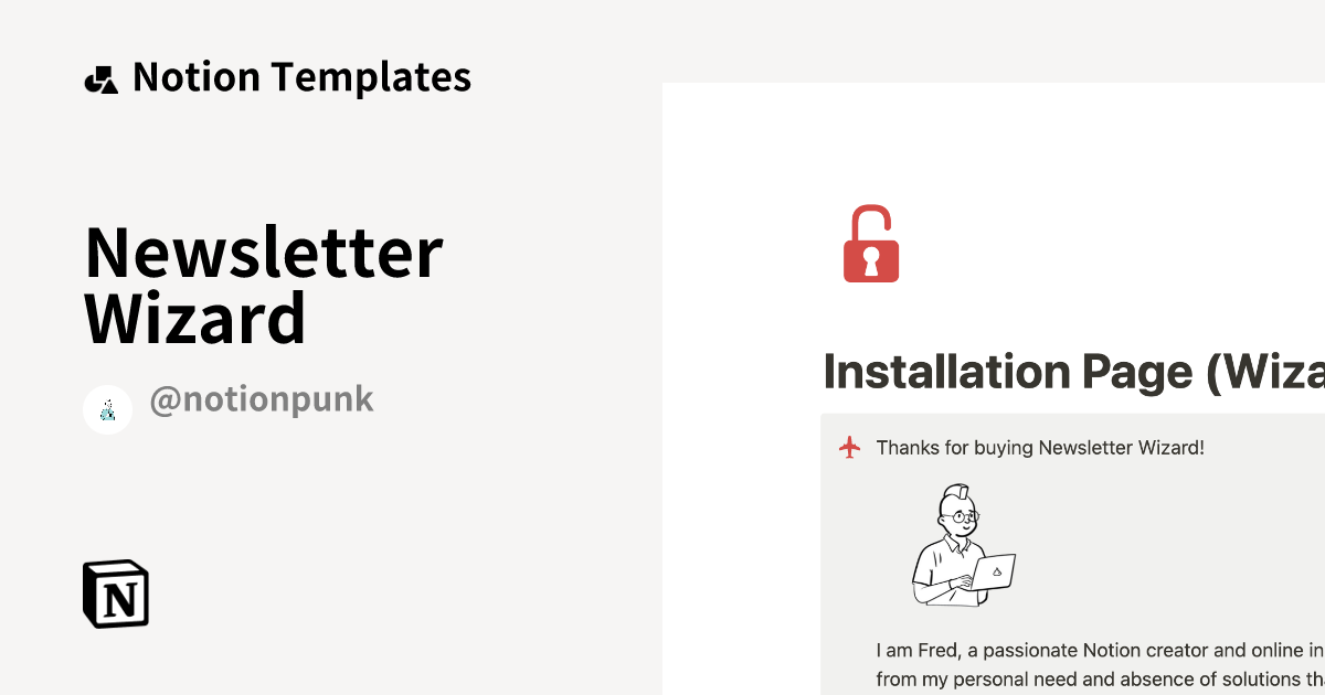 Newsletter Wizard Template by Fred | Notion Punk | Notion Marketplace