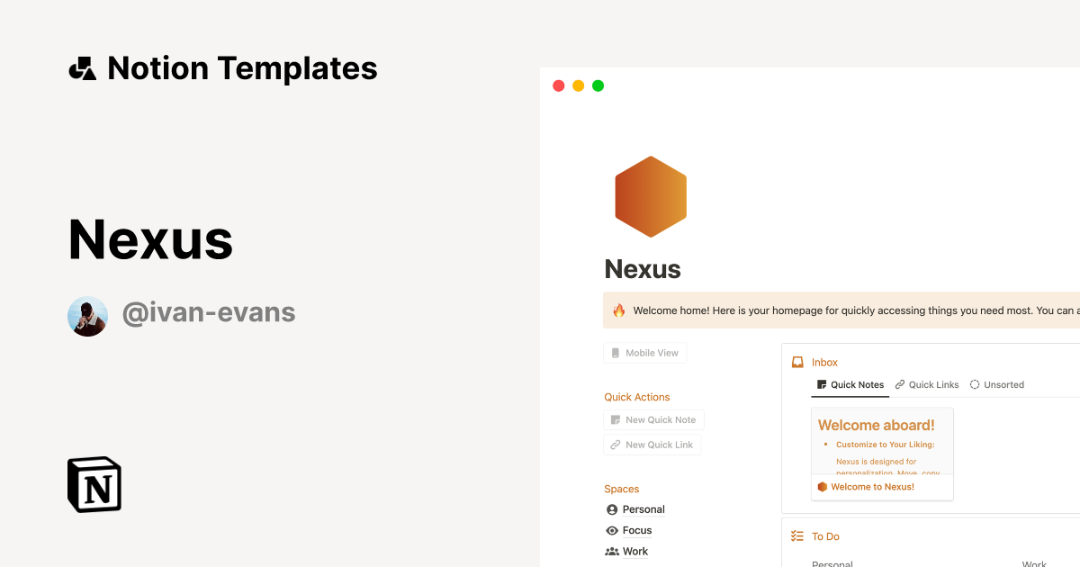 Nexus Template | Notion Marketplace