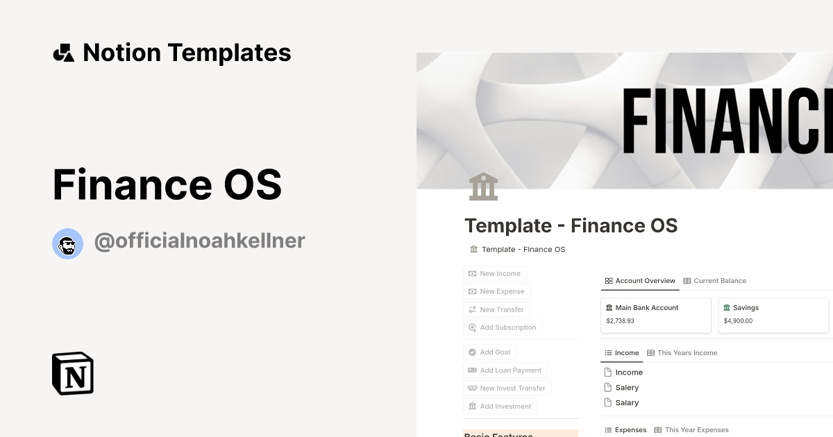 Finance OS Template | Notion Marketplace