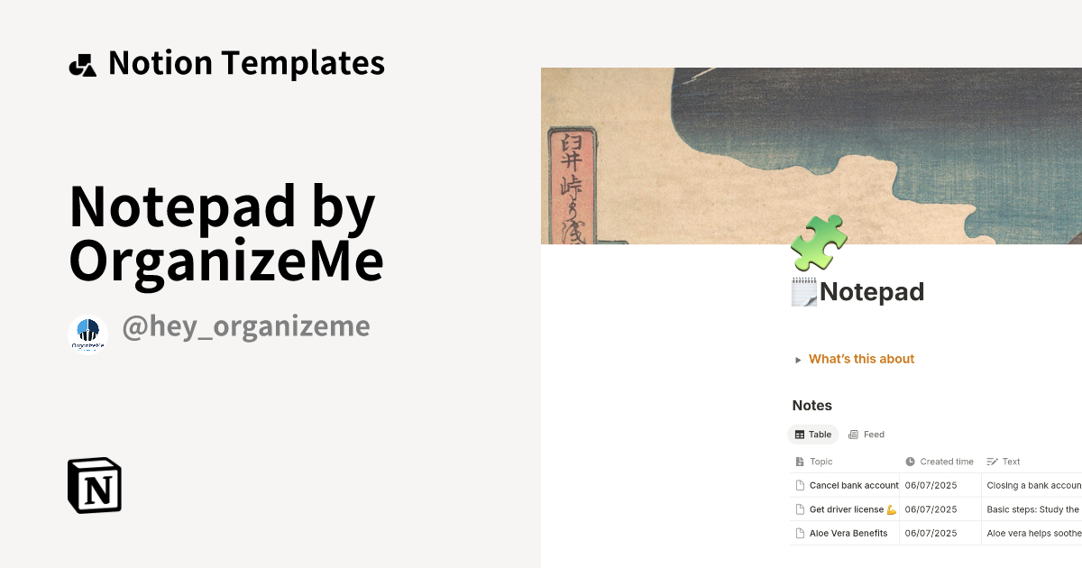 Notepad by OrganizeMe Template | Notion Marketplace