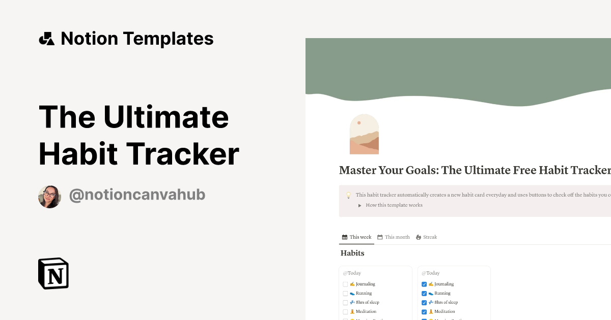 The Ultimate Habit Tracker Template by N&C Templates Hub | Notion ...