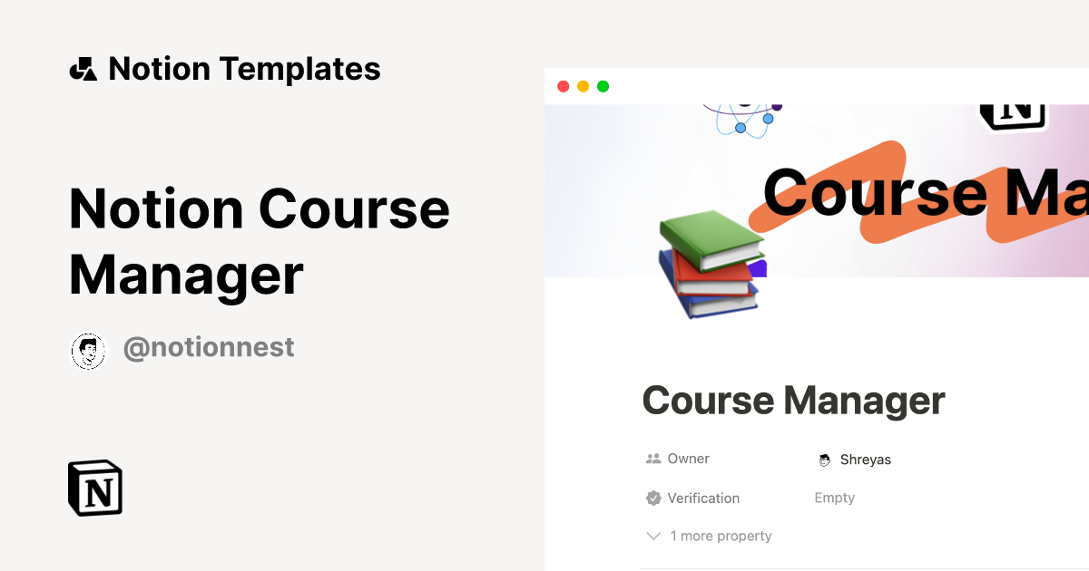 Notion Course Manager Template | Notion Marketplace