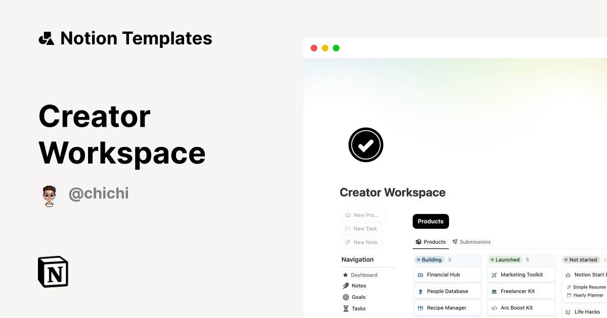 Creator Workspace Template | Notion Marketplace