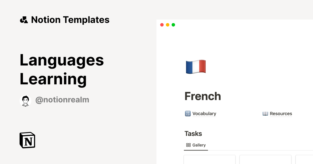 Languages Learning Template | Notion Marketplace