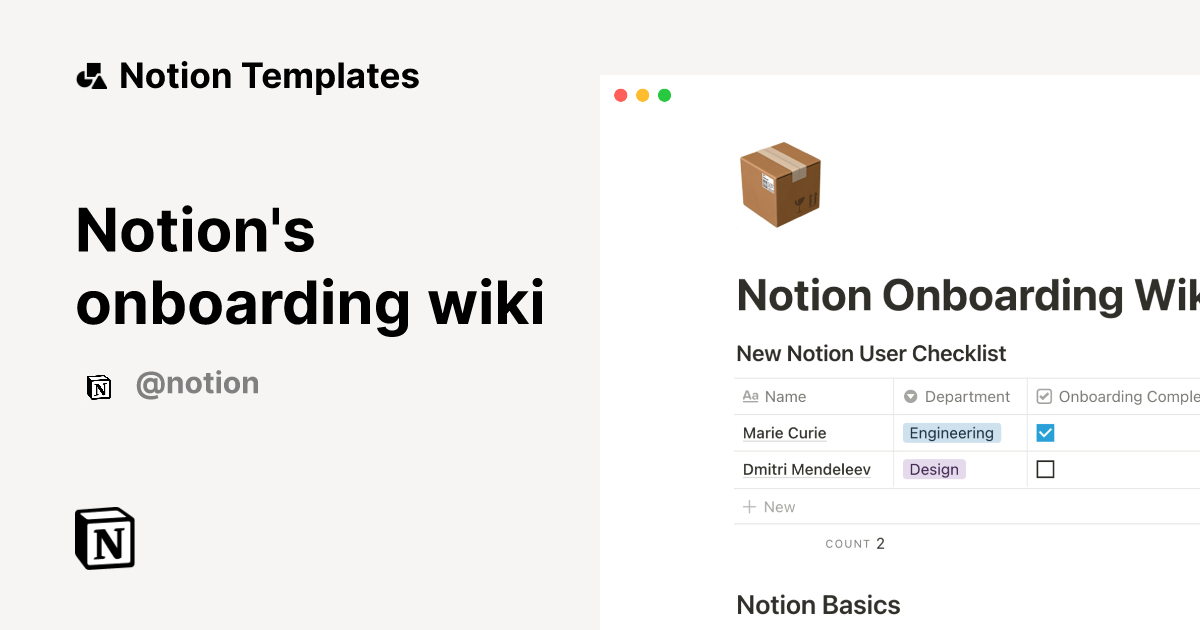 Notion's onboarding wiki 2025 Template | Notion Marketplace