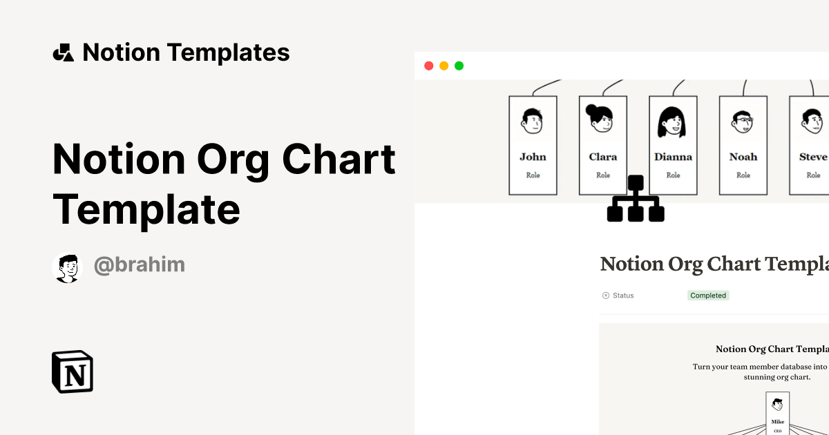 Notion Org Chart Template Template | Notion Marketplace