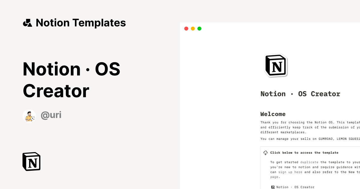 Notion · OS Creator Template | Notion Marketplace