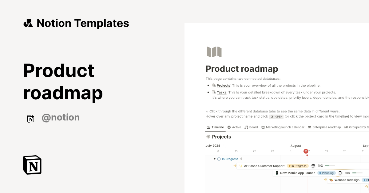 Product roadmap 2025 Template | Notion Marketplace