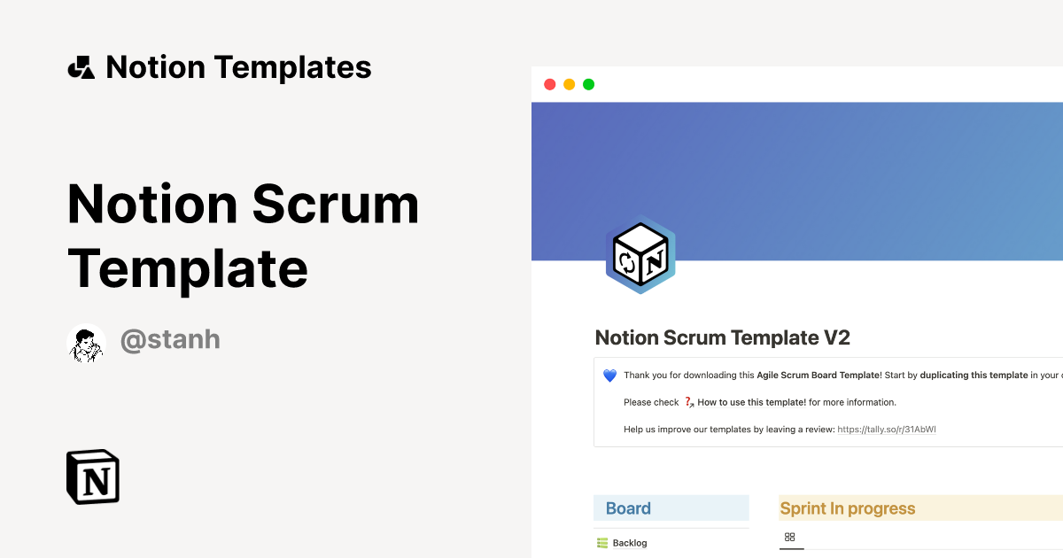 Notion Scrum Template Template by Stan H. | Notion Marketplace