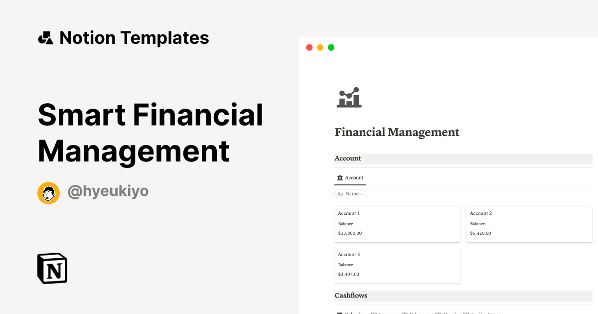 Smart Financial Management Template | Notion Marketplace
