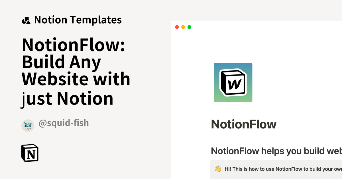 NotionFlow: Build Any Website with just Notion Template by Squid & Fish ...