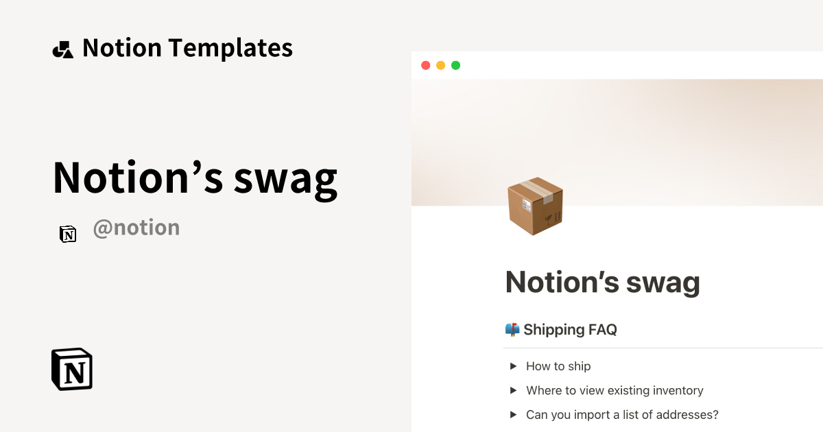 Notion’s swag Template by Notion | Notion Marketplace