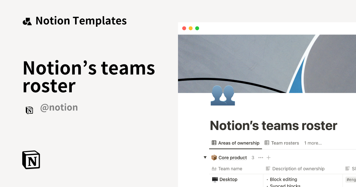 Notion’s teams roster 2025 Template | Notion Marketplace