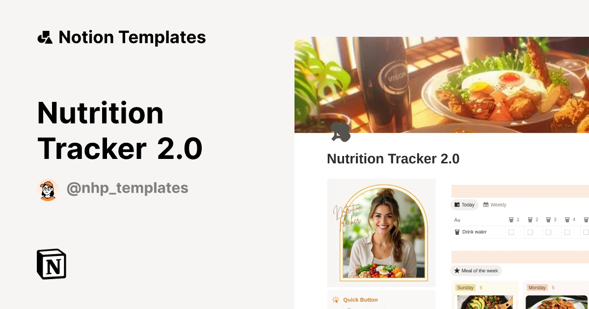 Nutrition Tracker 2.0 Template by NHP Templates | Notion Marketplace