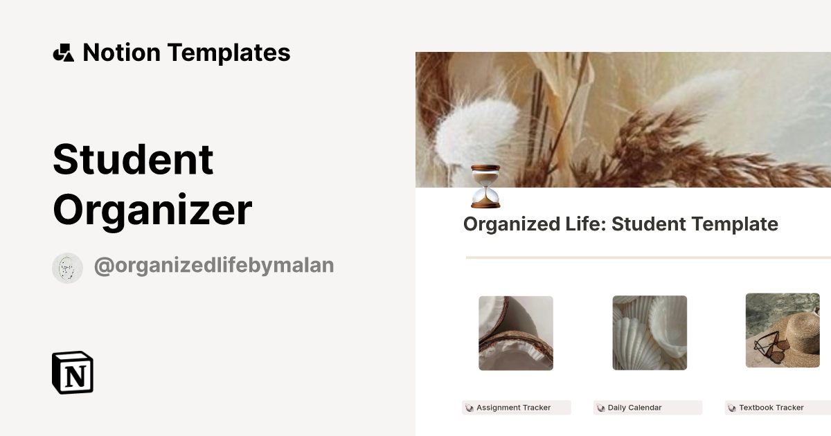 Student Organizer Template | Notion Marketplace